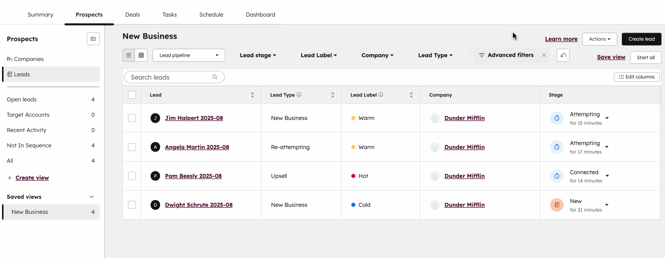Manage Leads